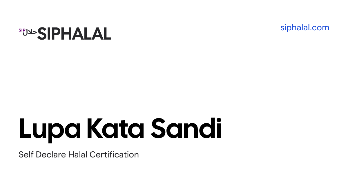 Lupa Kata Sandi | SIP Halal